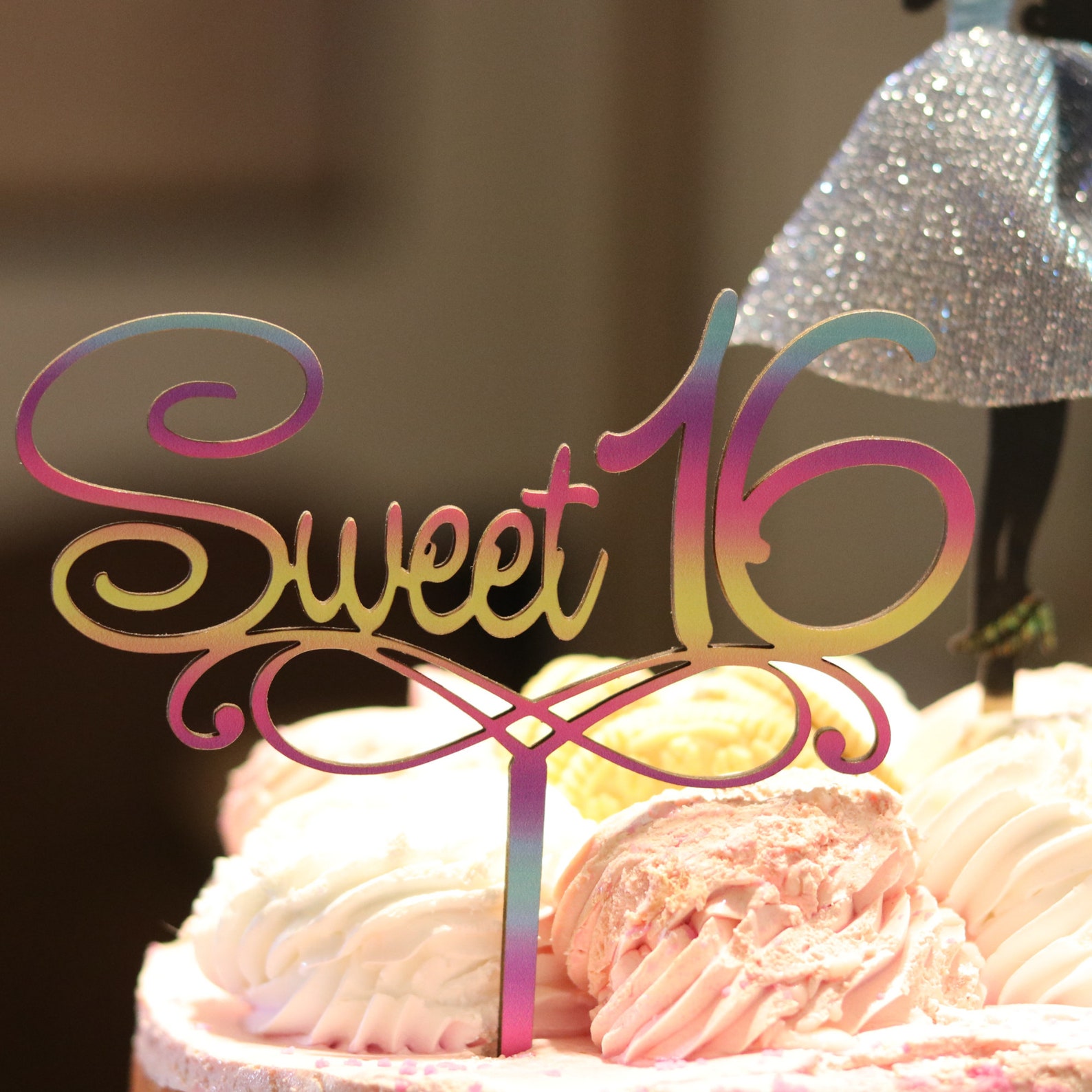 Sweet 16 Cake Topper Wood Cake Topper 16th Birthday Party | Etsy