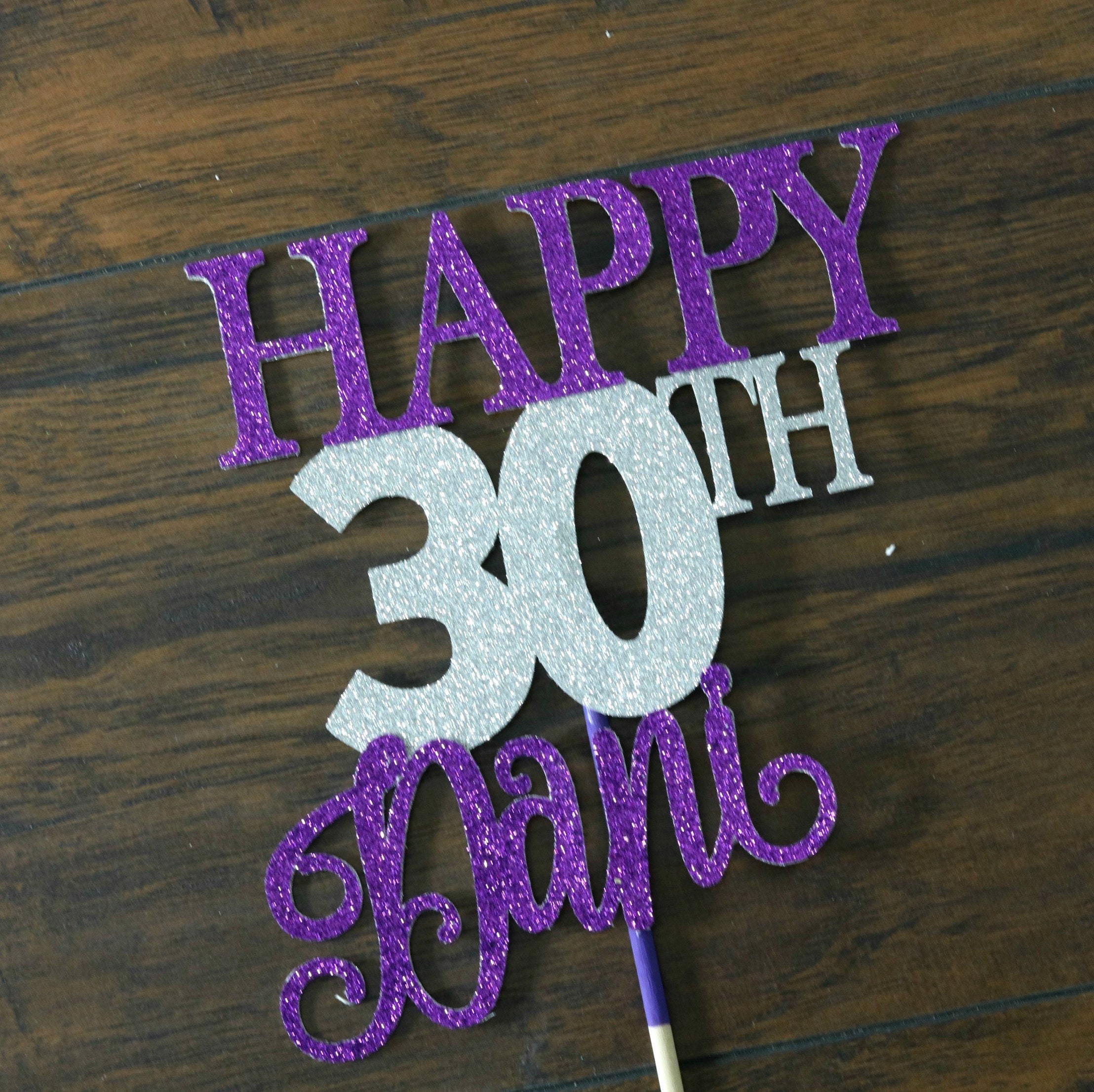 30th Birthday ANY AGE NAME Colors Cake Topper 30th Birthday | Etsy