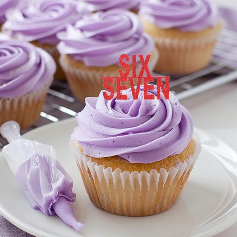 Funny '67' Meme Glitter Cupcake Toppers: Gen Z Party Decor - Etsy