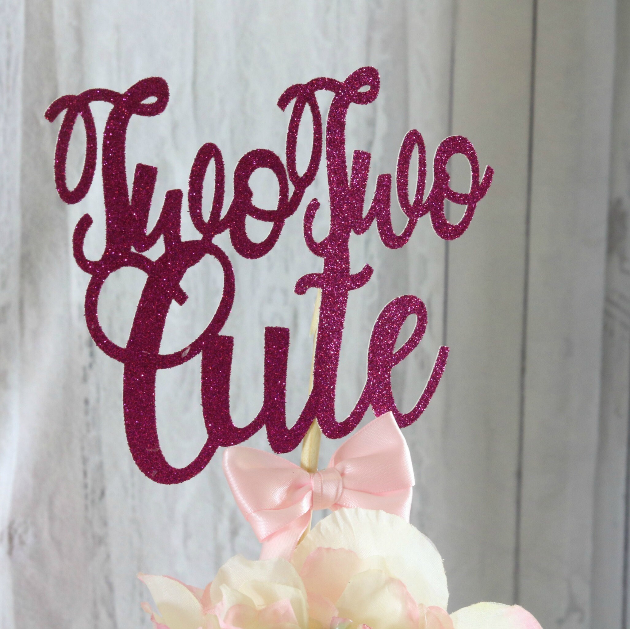 Two Two Cute Cake Topper ANY COLOR Ballerina Party | Etsy