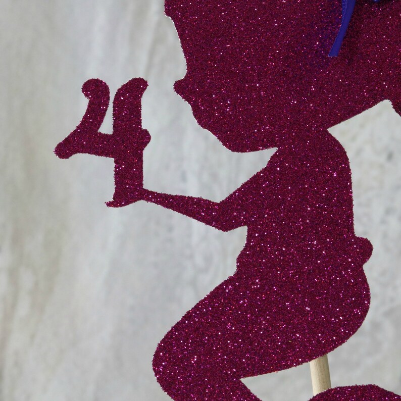 4th Birthday Mermaid Cake Topper ANY AGE COLOR Fourth | Etsy
