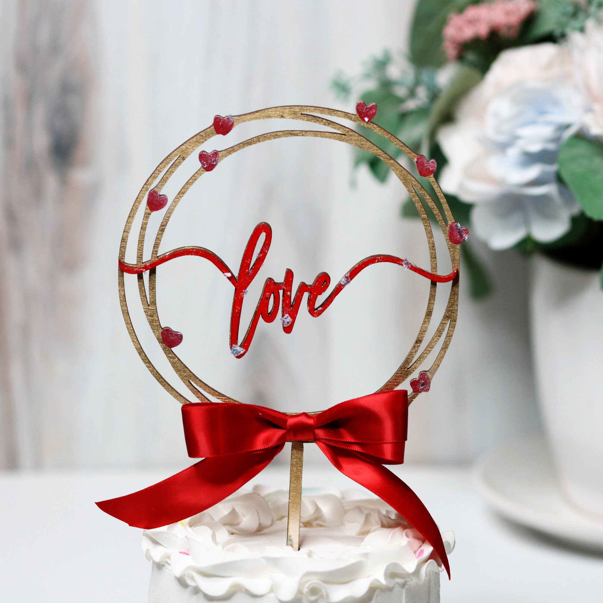 Gold Love wedding cake topper Bride and Groom sweetheart | Etsy