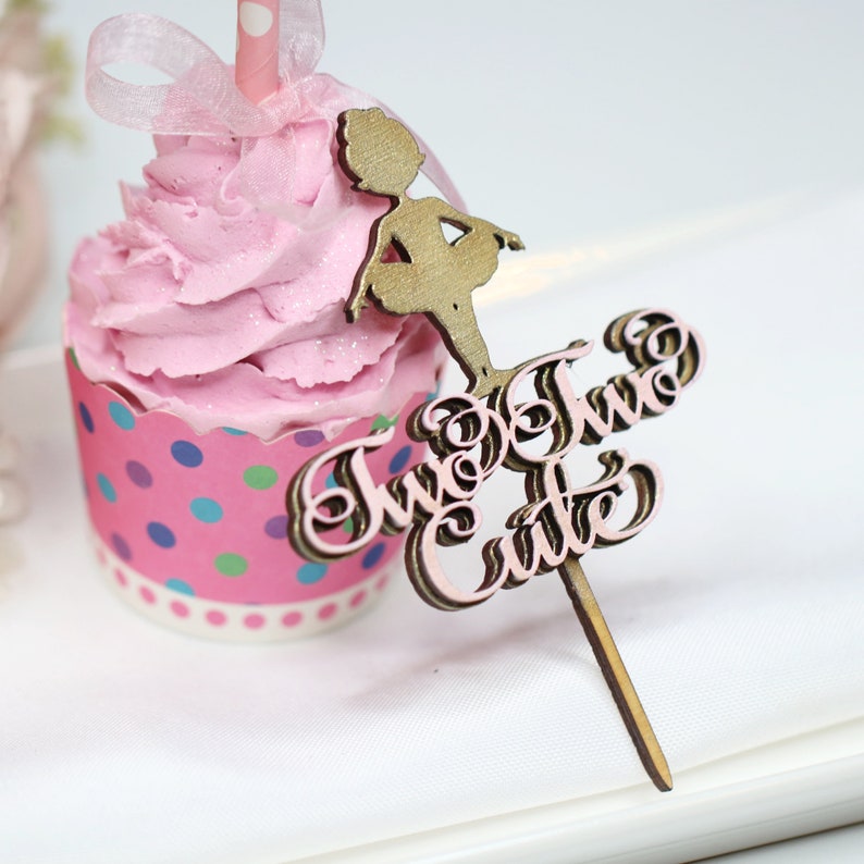 2nd Birthday Party Girl Two Two Cute Cake Topper Second | Etsy