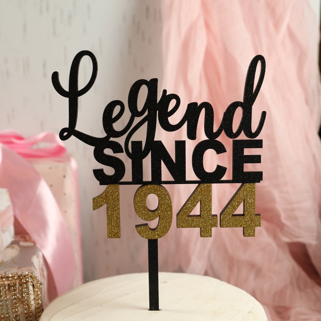 Personalized Wood Birthday Cake Topper: Legend Since Any Year ...