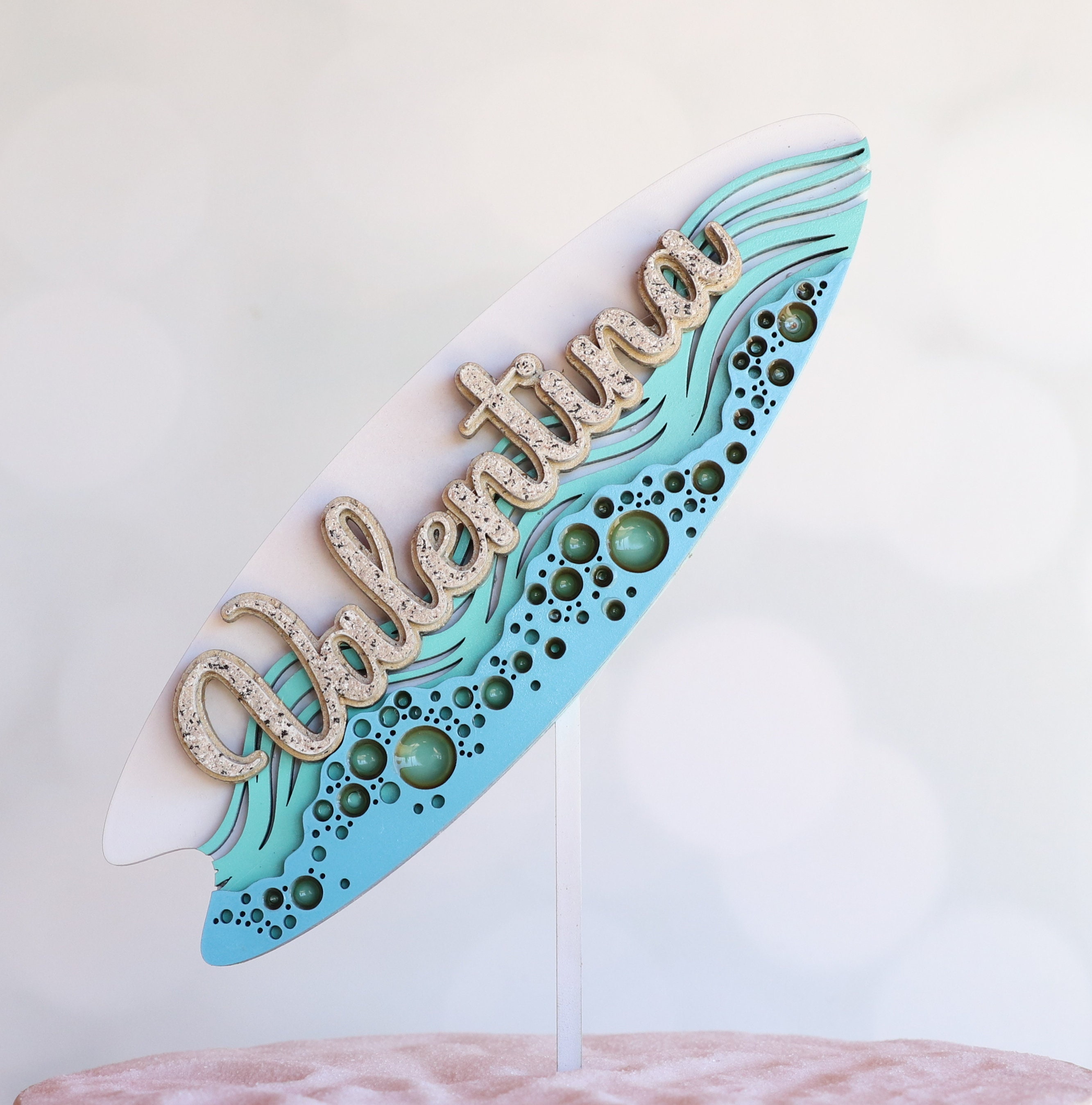 Personalized Surfboard Cake Topper: Beach Party Decor, Big Wave One - Etsy