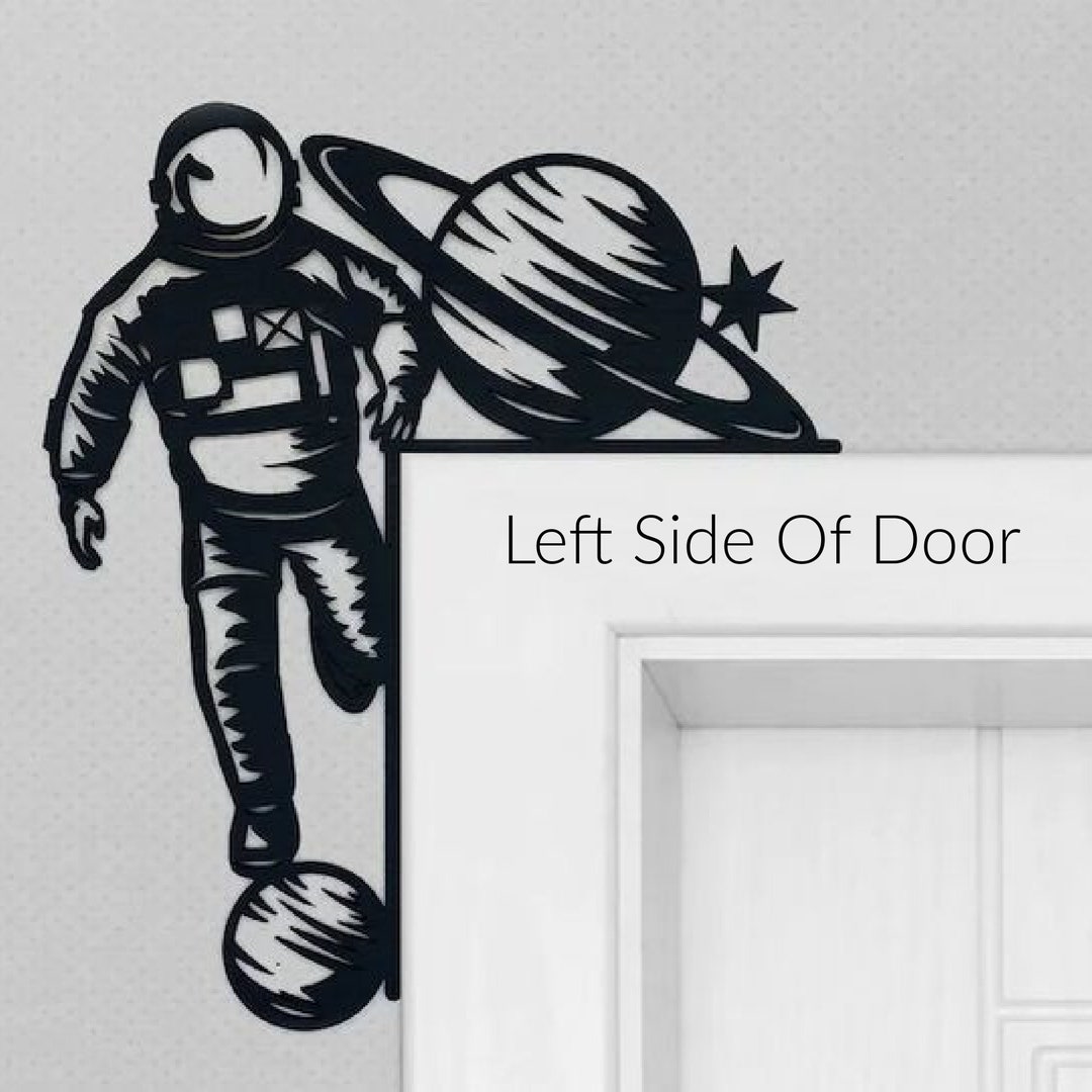Space Man Outer Space Door or Window Trim, Astronaut Wood Frame Sitter ...