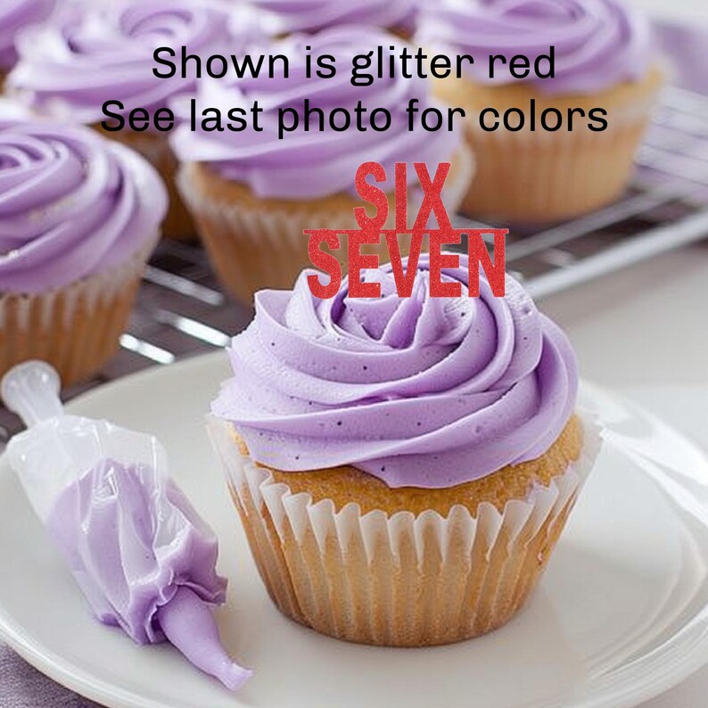 Funny '67' Meme Glitter Cupcake Toppers: Gen Z Party Decor - Etsy