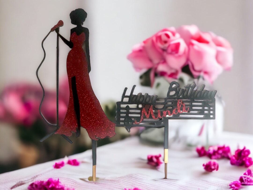 Personalized Diva Singer Wooden Cake Topper With Happy Birthday Sign ...