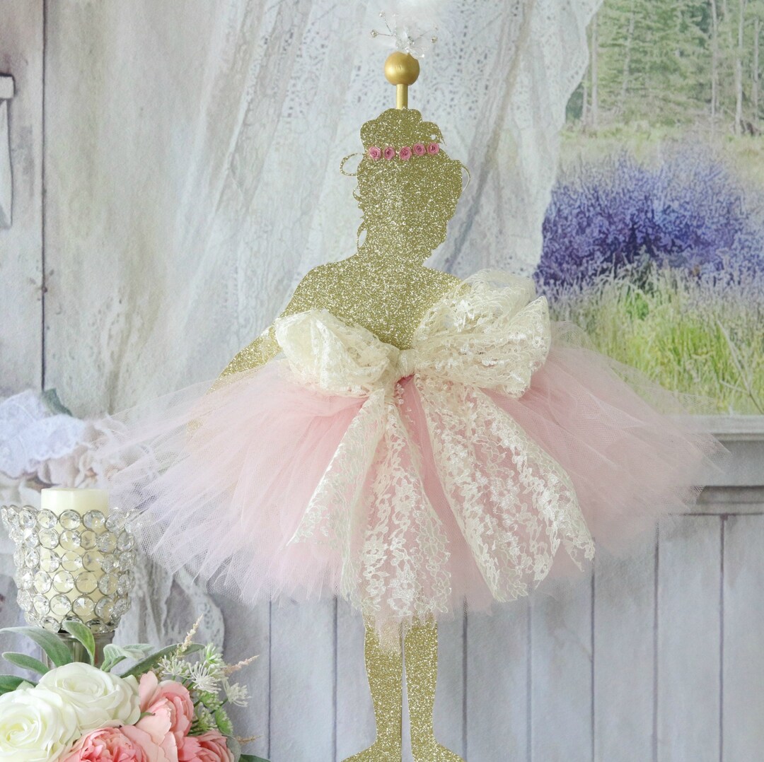 Large Ballerina Centerpiece, Pink and Gold Glitter, Tutu Party Decor - Etsy