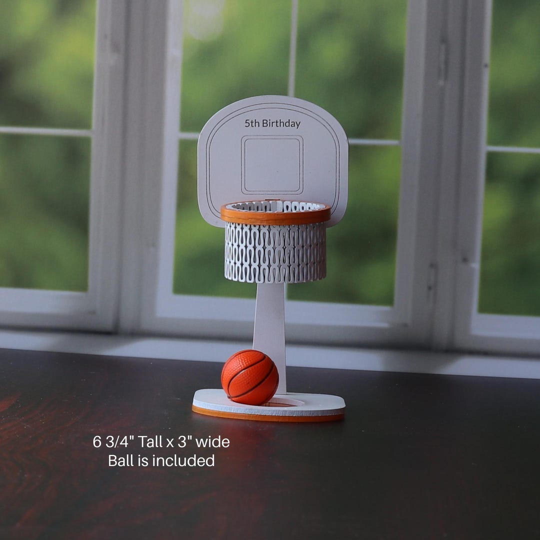 Basketball Hoop and Ball Wood Cake Topper – Sports Birthday Party Decor ...