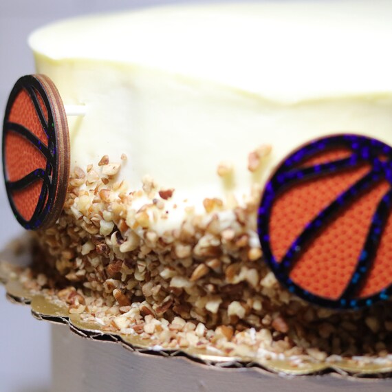 Basketball Cake Decorations Set of 3 2 Basketballs for | Etsy