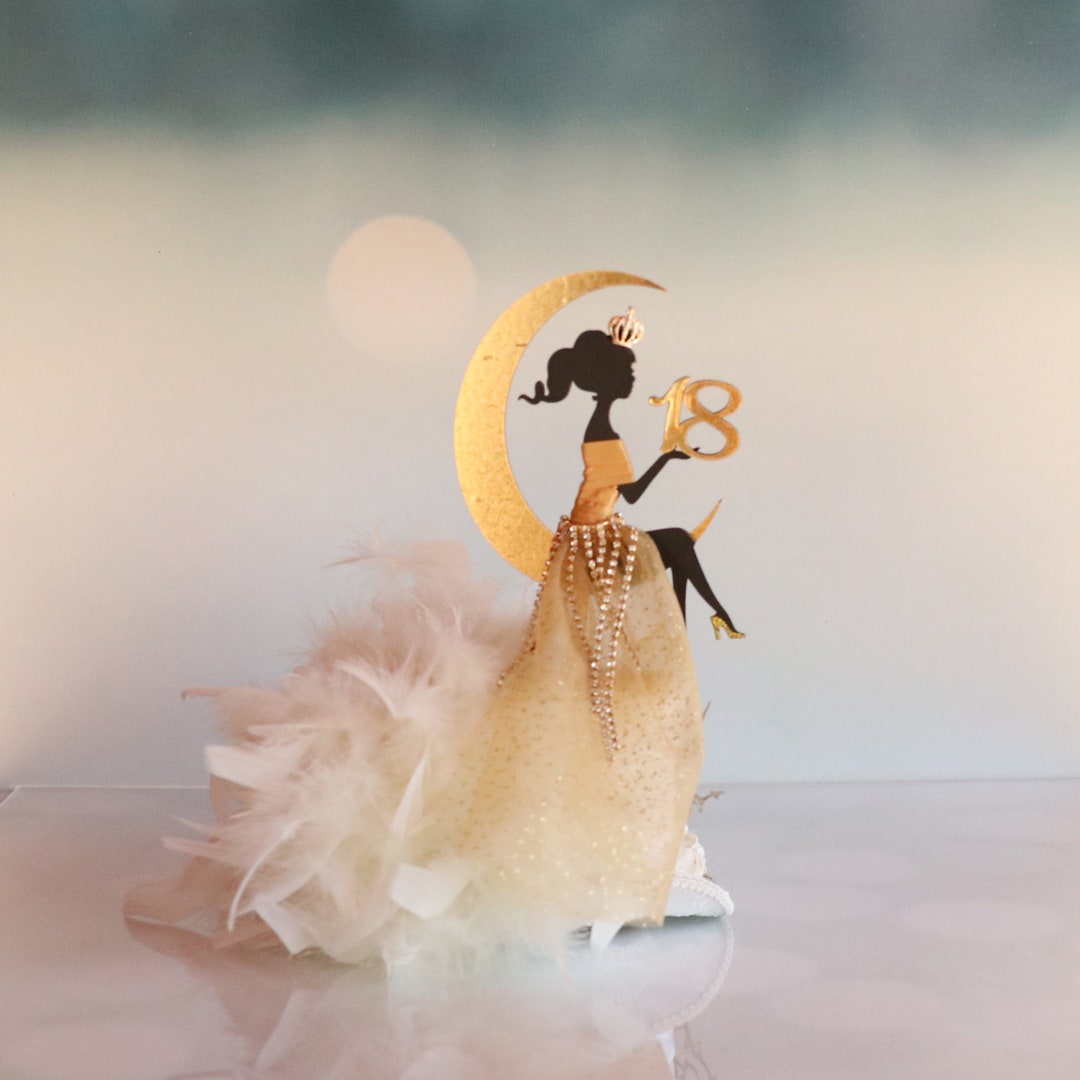 Personalized Moon Princess Cake Topper: Celestial Birthday Decoration ...