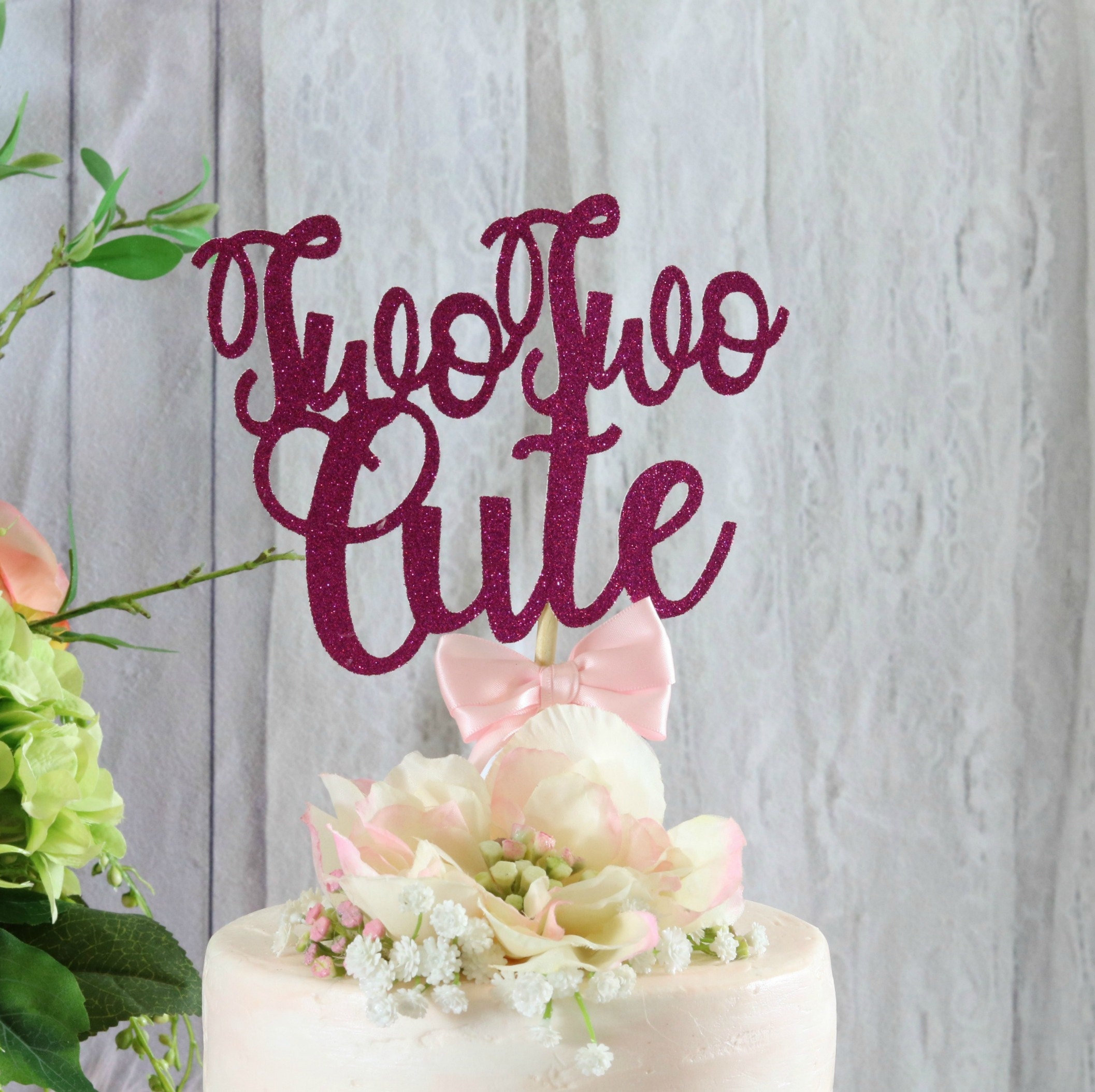 Two Two Cute Cake Topper ANY COLOR Ballerina Party | Etsy