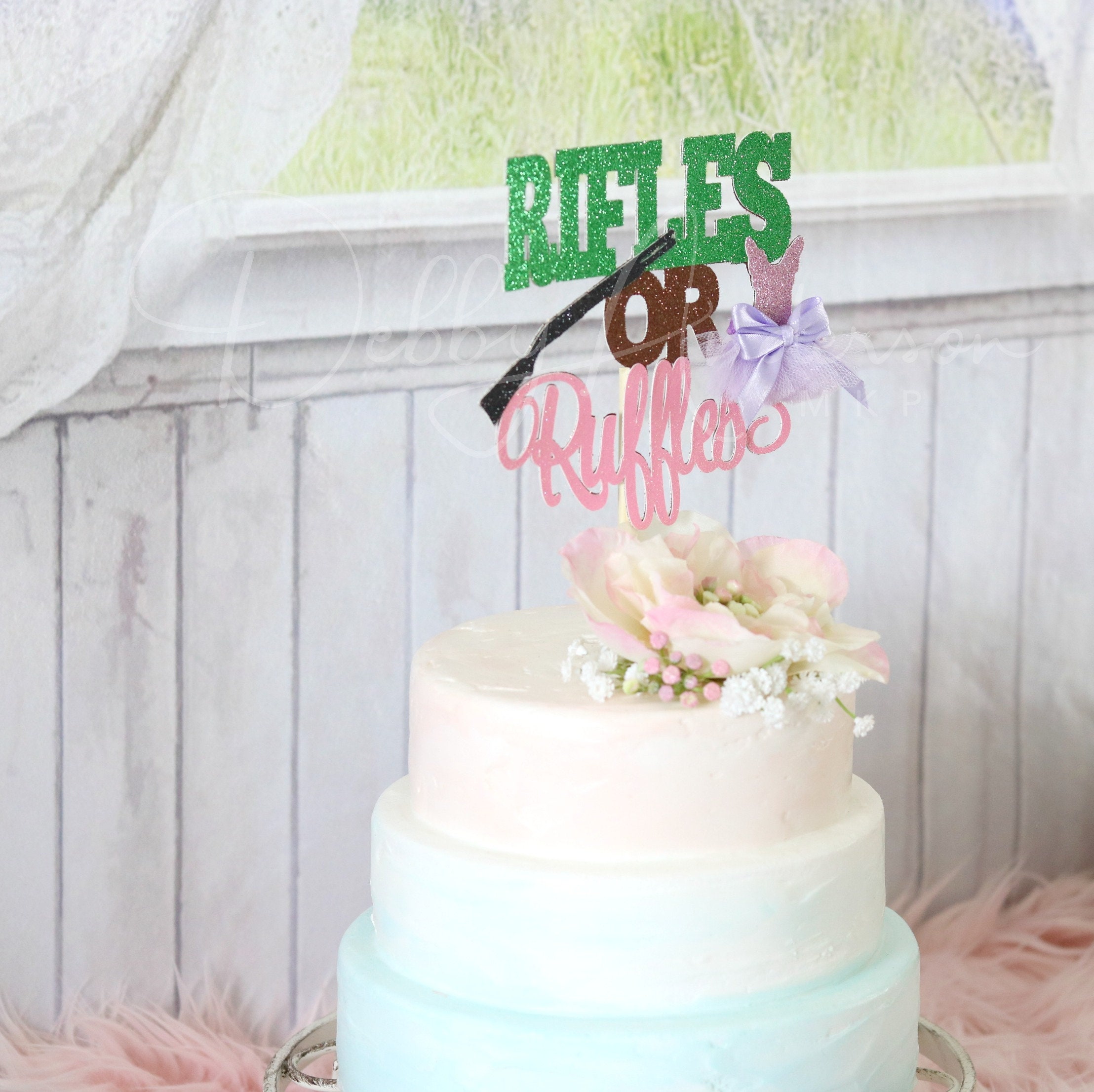 Rifles or Ruffles Cake Topper ANY COLORS Baby Gender Cake - Etsy