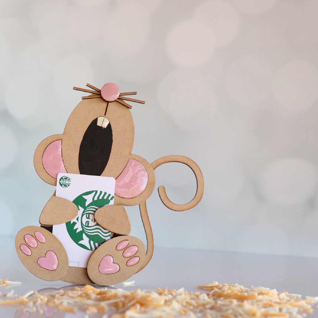Wood Mouse Gift Card Holder: Handpainted Unique Present - Etsy