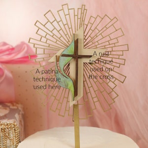 First Holy Communion Wood Cake Topper, Table Centerpiece Pic Floral ...