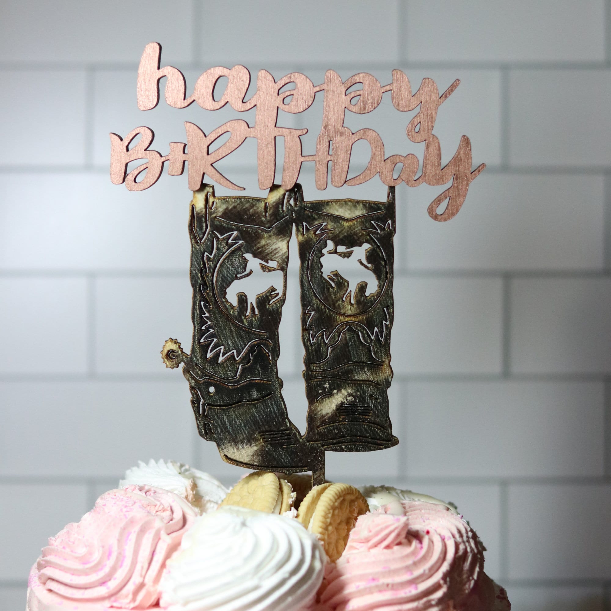 Paper & Party Supplies Made In Italy Cake Topper Happy Birthday with ...