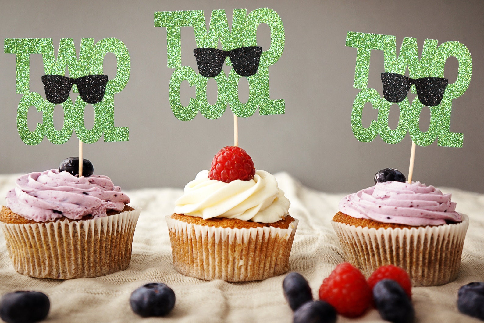 Birthday Cupcake Toppers Two Cool Themed Party Personalized - Etsy