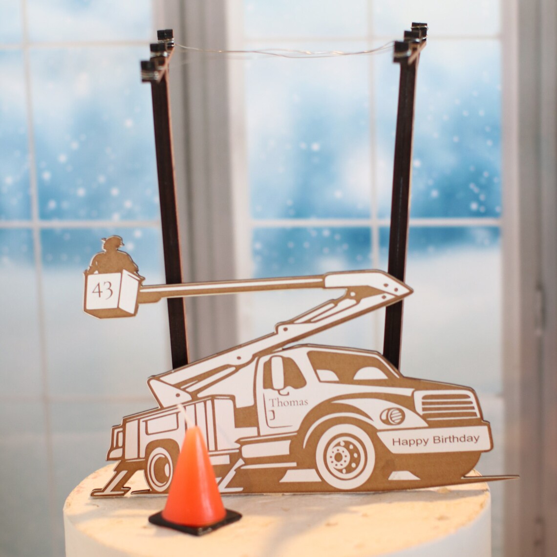 Lineman Gifts Personalized Cake Topper Construction - Etsy