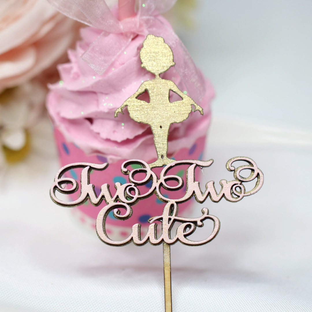 2nd Birthday Party Girl, Two Two Cute Cake Topper, Second Birthday Cake ...