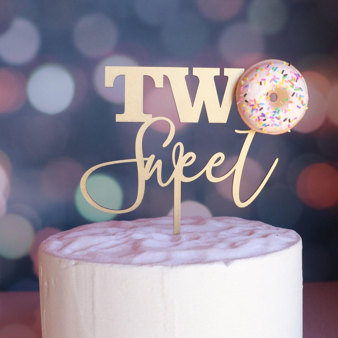 Two Sweet Donut Wood Cake Topper, Second Birthday 2nd, Donut Grow up ...