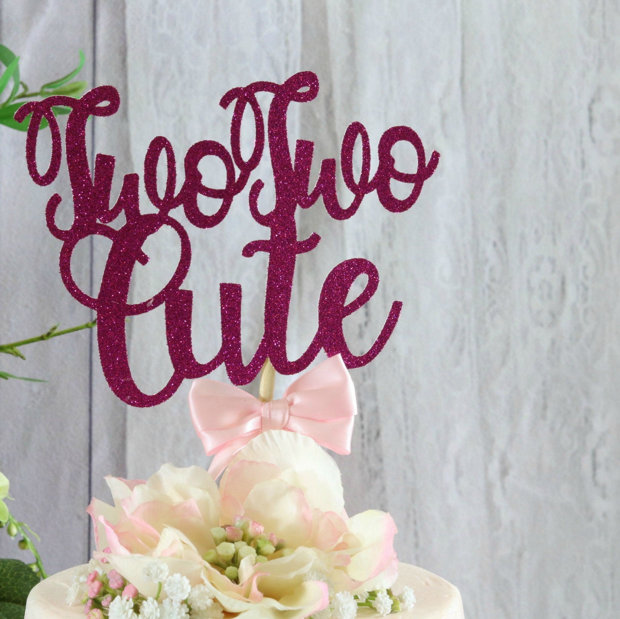 Two Two Cute Cake Topper ANY COLOR Ballerina Party | Etsy