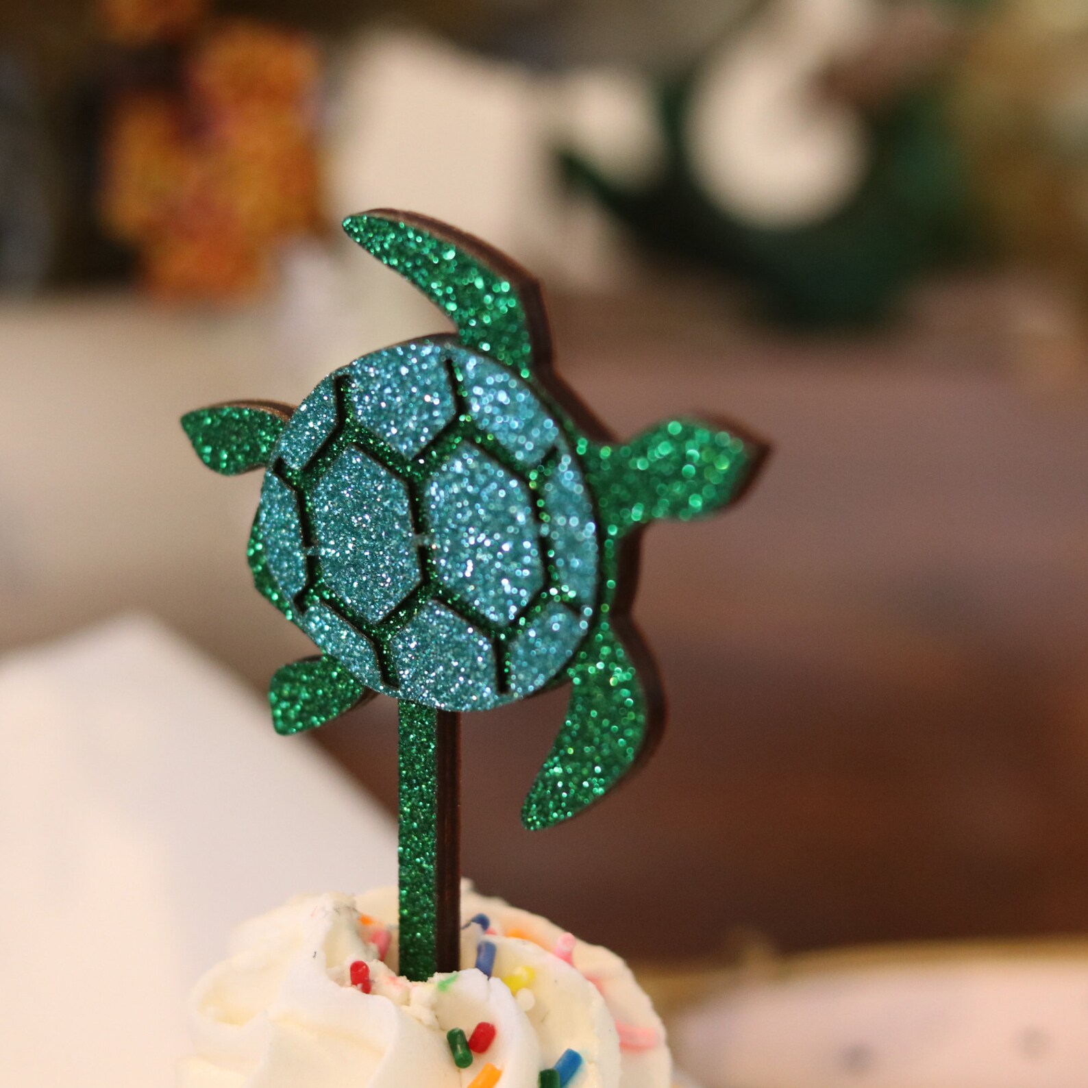 Sea Turtle Party Turtle Cupcake Toppers Set 12 Sealife - Etsy