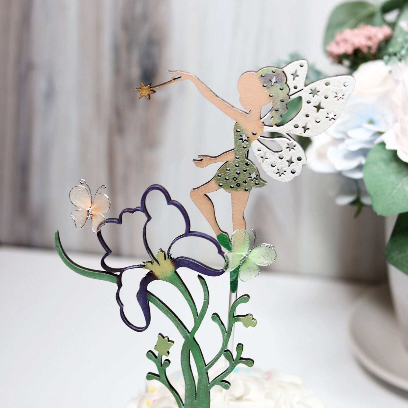 Fairy Cake Topper Fairy Woodland Theme Baby Shower Garden - Etsy
