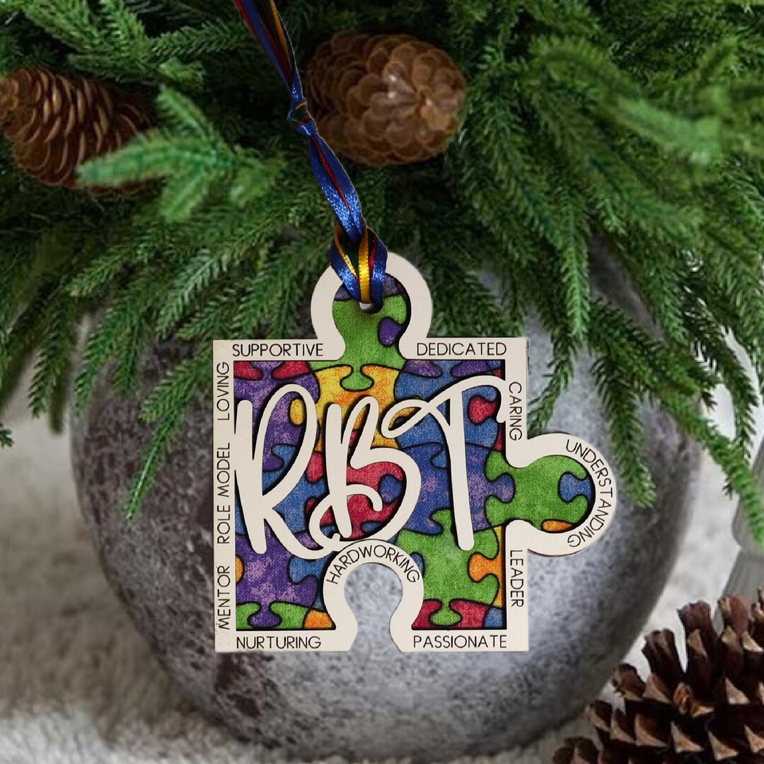 RBT Autism Puzzle Christmas Tree Ornament - Etsy