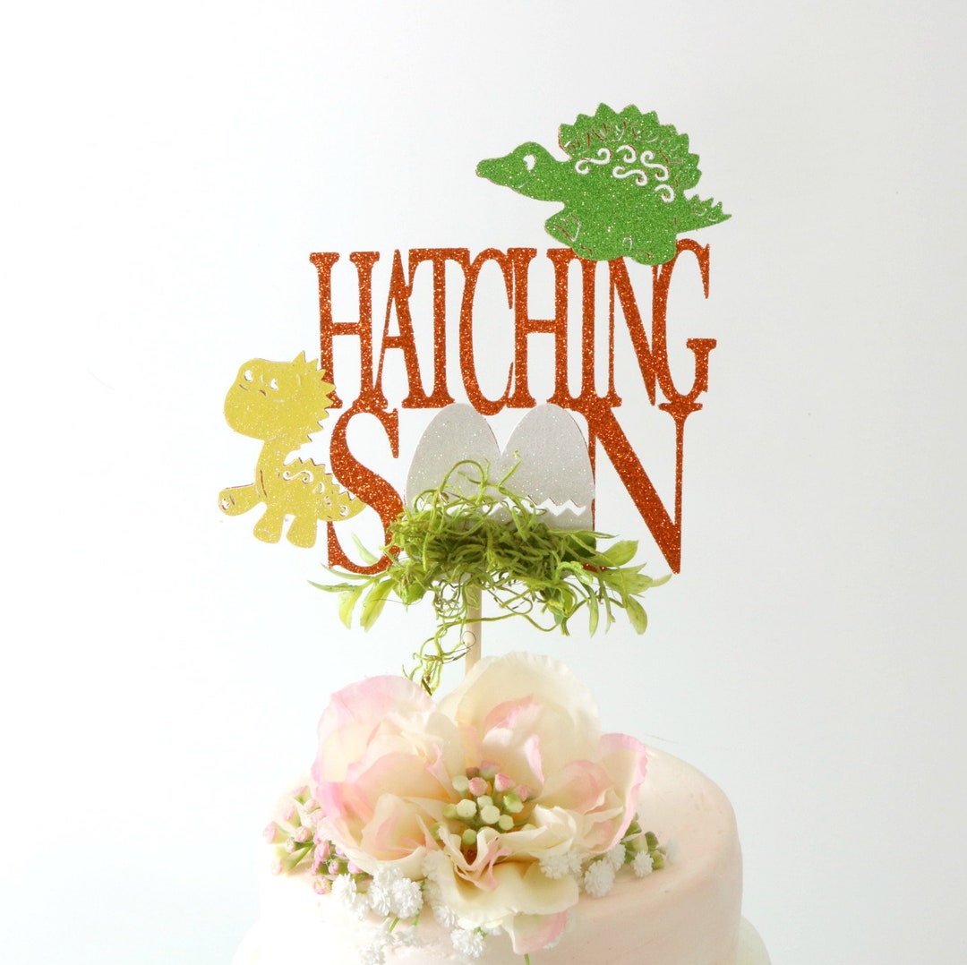 Baby Shower, Cake Topper, Hatching Soon, ANY COLORS, Boy, Girl, Twins ...
