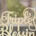 Baby Shower Cake Topper Triple Blessings Cake Topper Triplets Cake ...