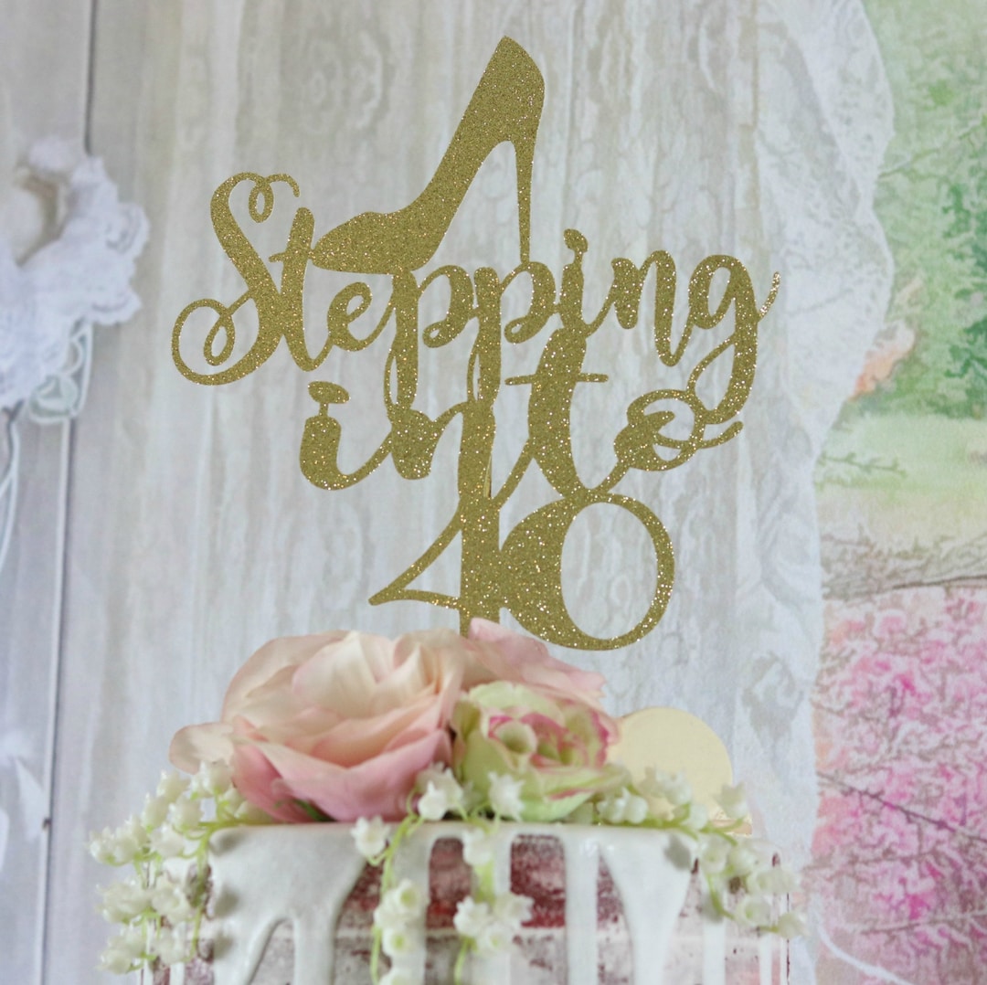 Glamour Shoe Cake Topper: Stepping Into [age] Birthday Party Decor - Etsy