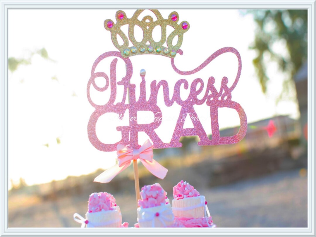Princess Grad Cake Topper: Glitter Graduation Party Decoration - Etsy