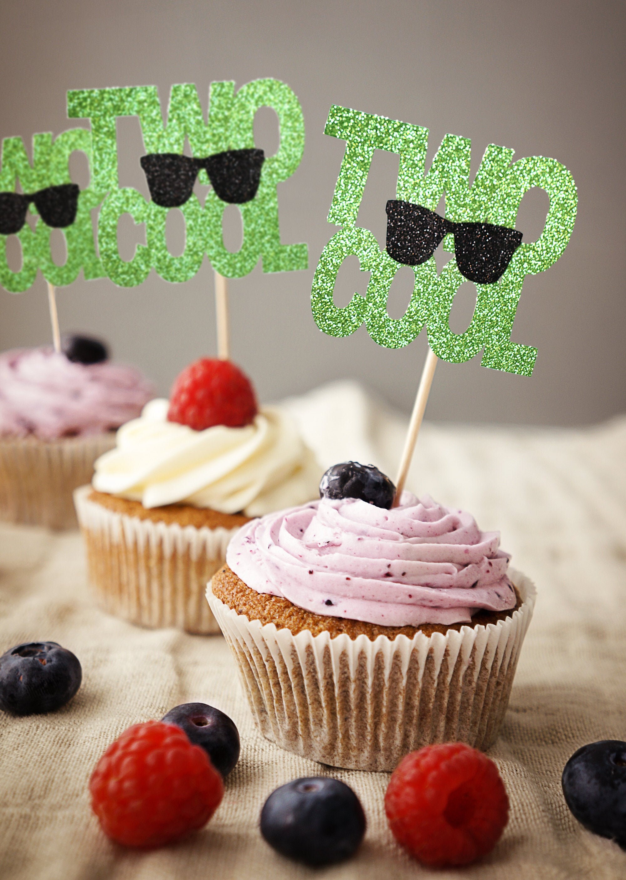 Birthday Cupcake Toppers Two Cool Themed Party Personalized - Etsy