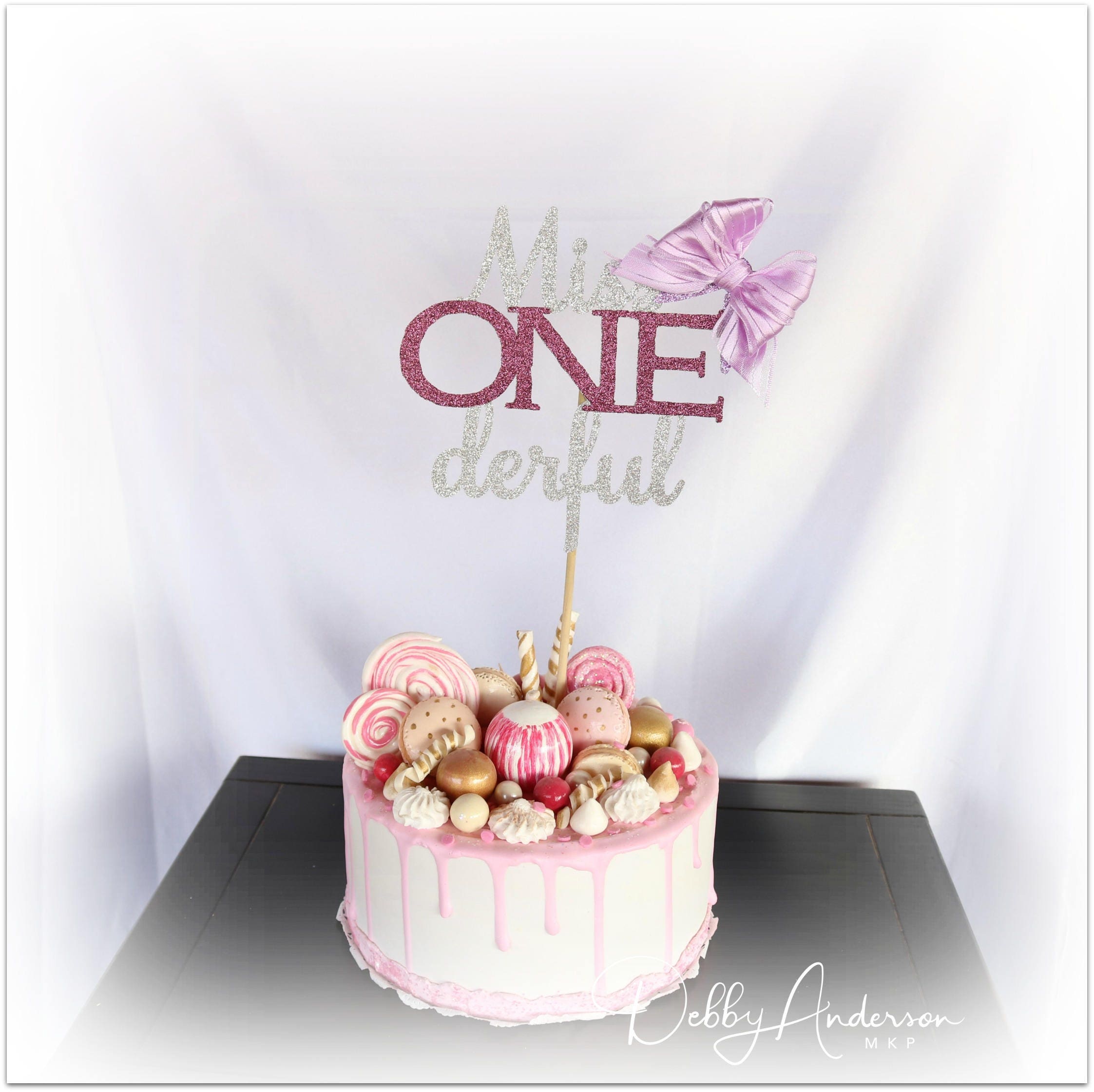 Miss Onederful Cake Topper, ANY COLOR AGE, Girl Cake Topper, Girl ...