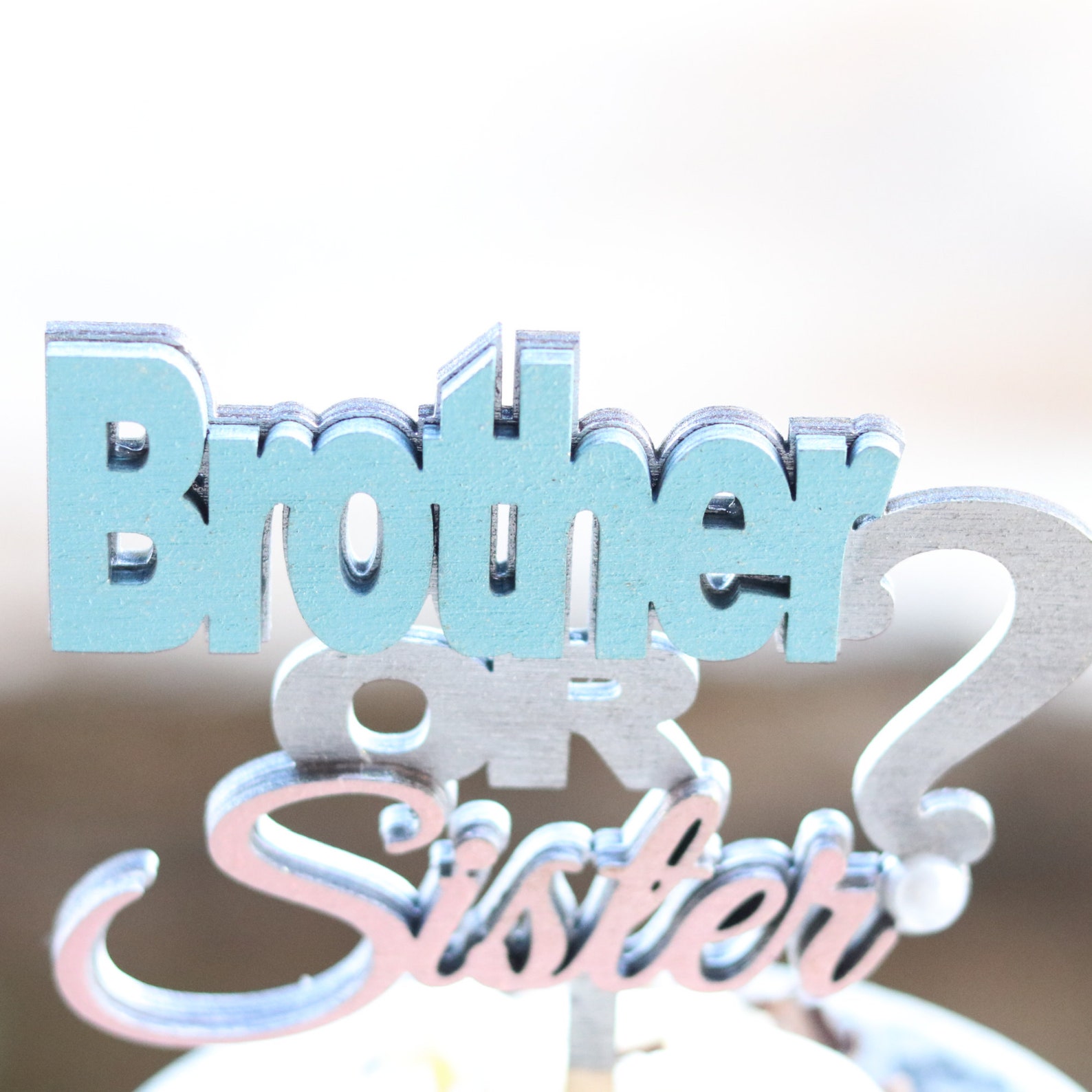 Baby Cupcake Toppers Brother or Sister Baby Gender Cupcakes - Etsy