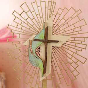 First Holy Communion Wood Cake Topper, Table Centerpiece Pic Floral ...