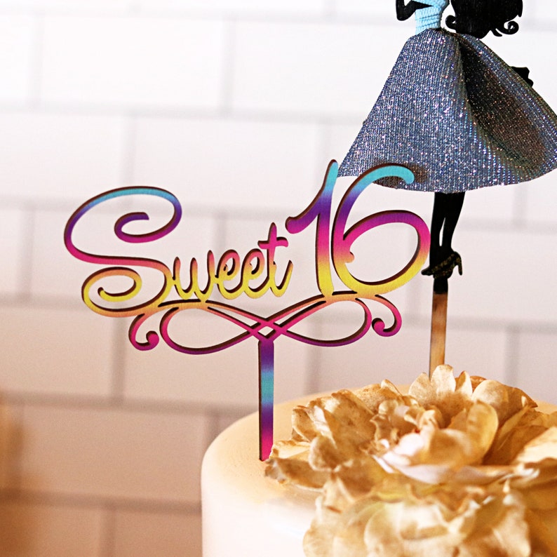 Sweet 16 Cake Topper Wood Cake Topper 16th Birthday Party - Etsy