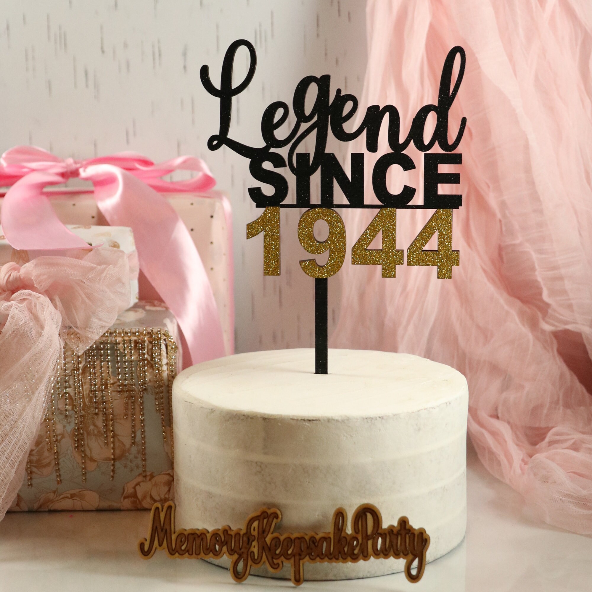 Personalized Wood Birthday Cake Topper: Legend Since Any Year ...