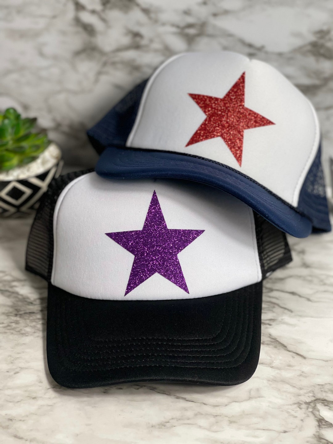 Star Star Hat Star Trucker Hat Hat With Star Custom Star - Etsy