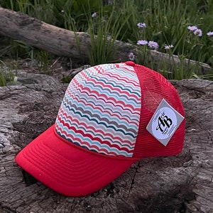 Wave Hat, Wave Trucker Hat, Colorful Trucker Hat, Trucker Hat for Her ...