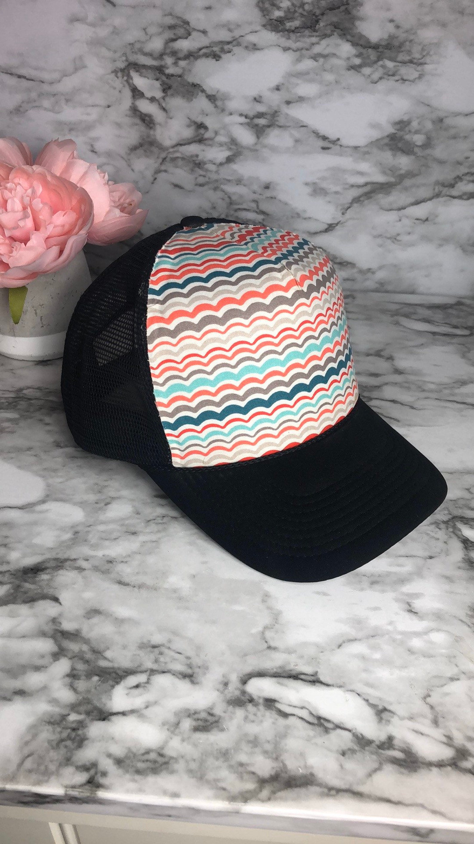 Wave Hat Wave Trucker Hat Colorful Trucker Hat Trucker Hat | Etsy