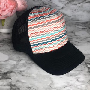Wave Hat Wave Trucker Hat Colorful Trucker Hat Trucker Hat | Etsy