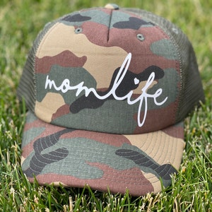 Camo Hat, Momlife, Mom Life, Mom Fashion, Ariebdesigns, Momlife Trucker ...