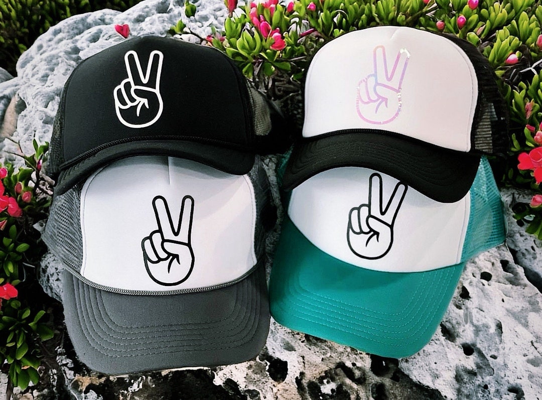 Peace Out Sign Hat, Peace Out Hat, Peace Hat, Peace Trucker Hat, Gift ...