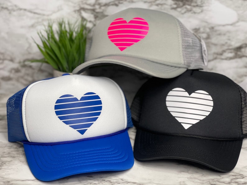 Heart Hat Heart Trucker Hat Cute Trucker Hat Trucker Hat | Etsy