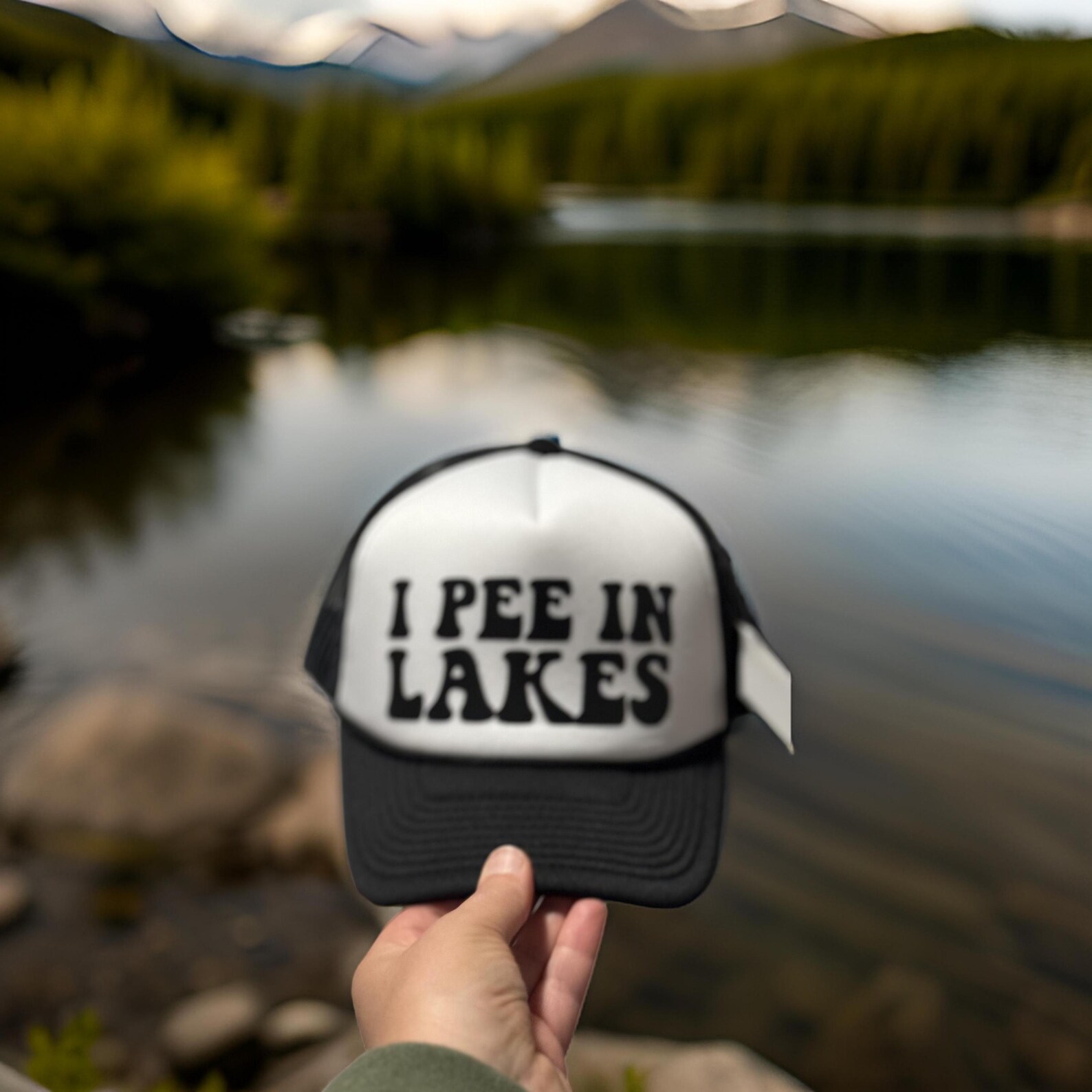 I Pee in Lakes Funny Trucker Hat, White Elephant Gift - Etsy