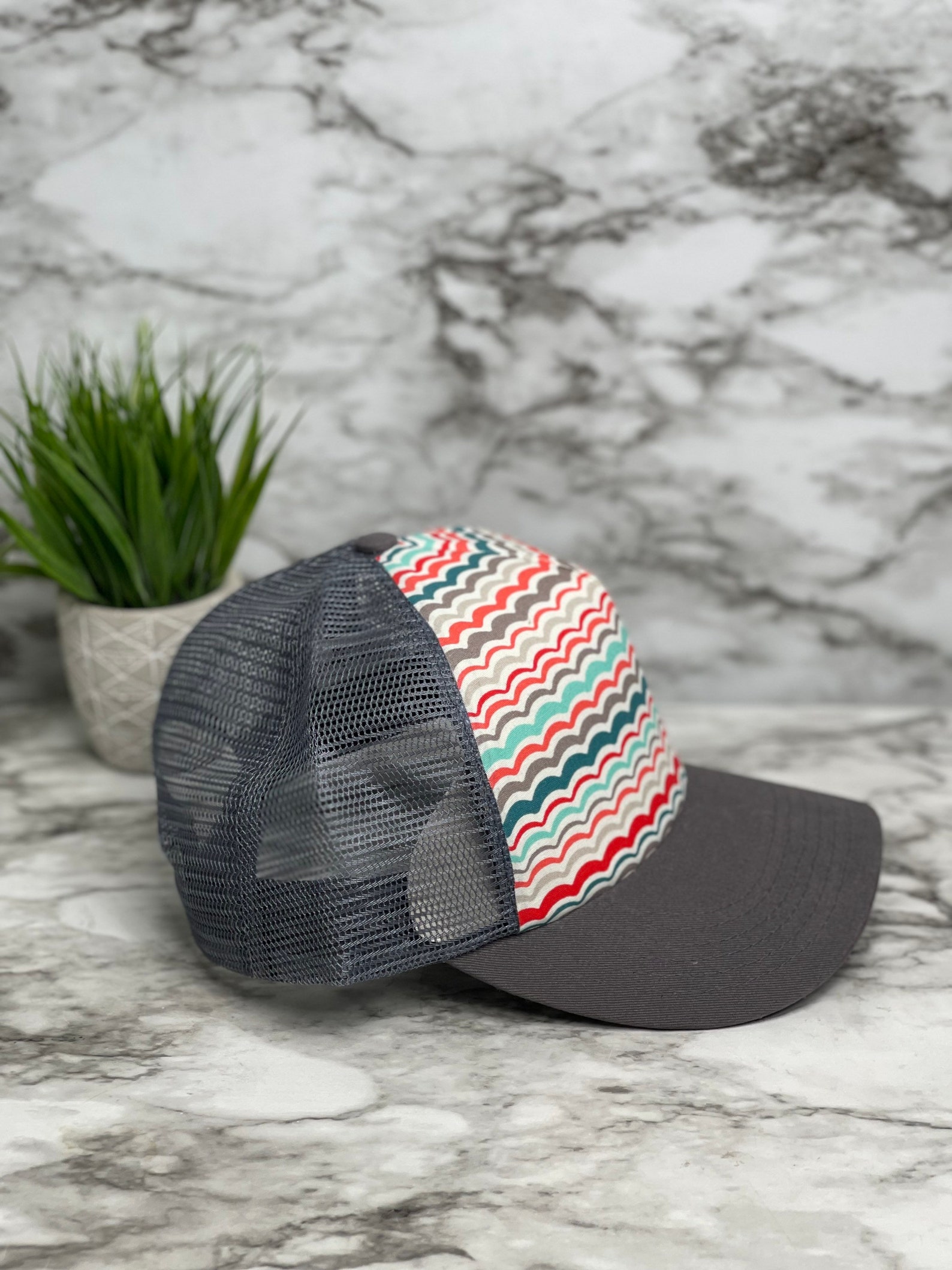 Wave Hat Wave Trucker Hat Colorful Trucker Hat Trucker Hat | Etsy