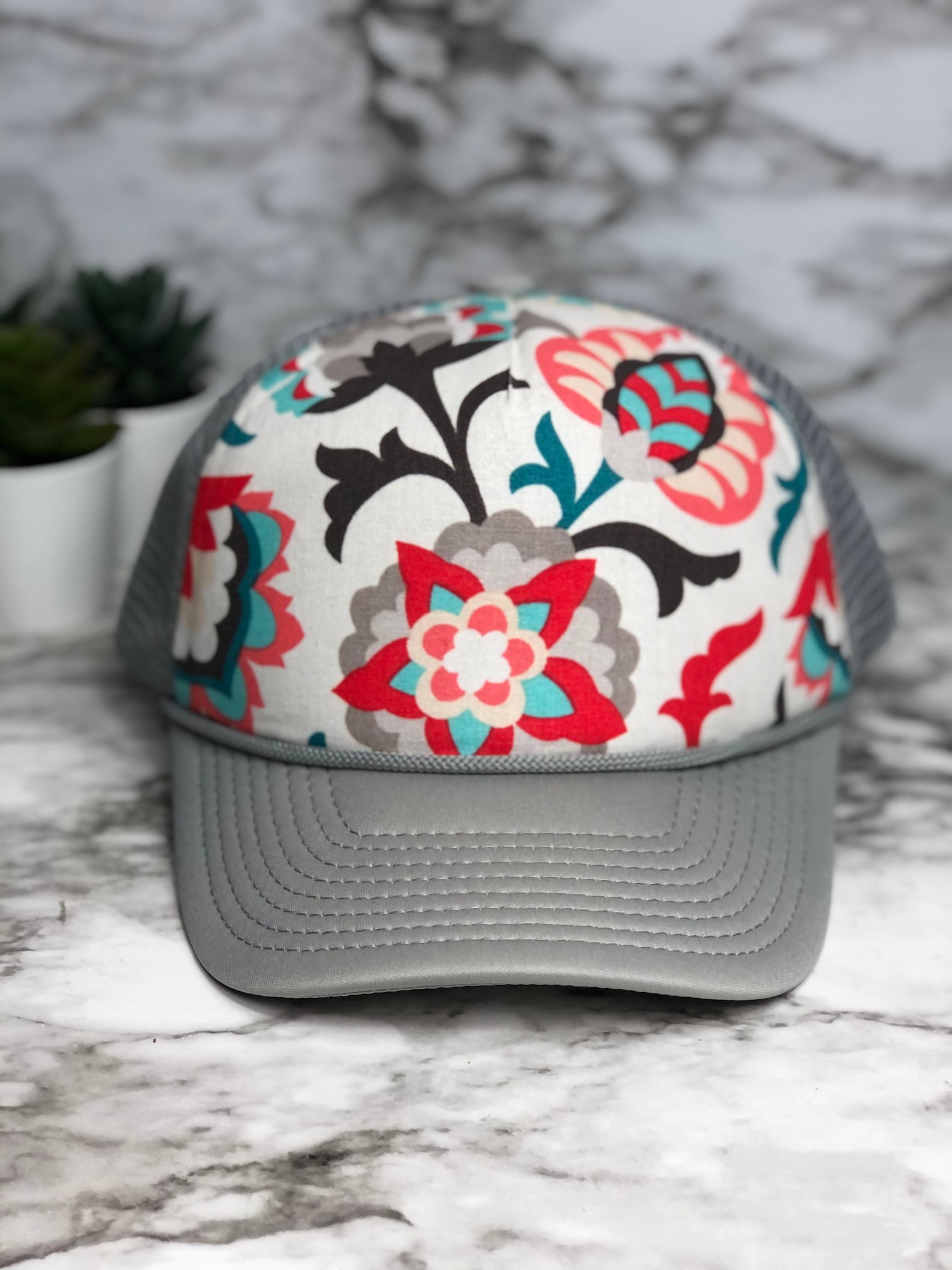Floral Hat Cute Flora Hat Floral Trucker Hat Floral - Etsy
