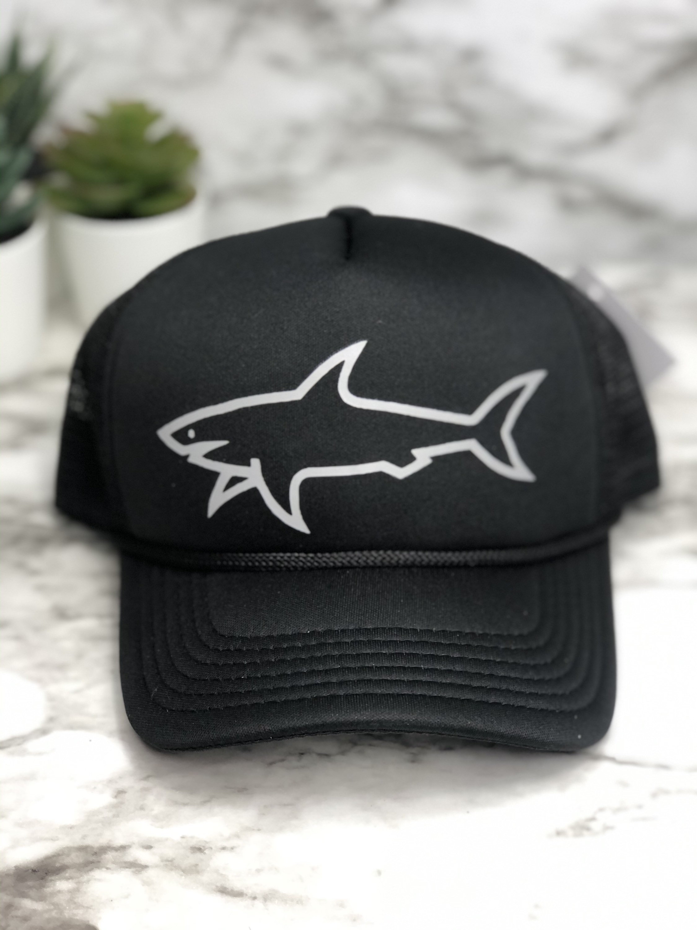Shark hat shark trucker hat shark week hat shark shark | Etsy